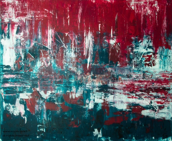 Items similar to Original Abstract painting - Acrylic & Ink painting ...
