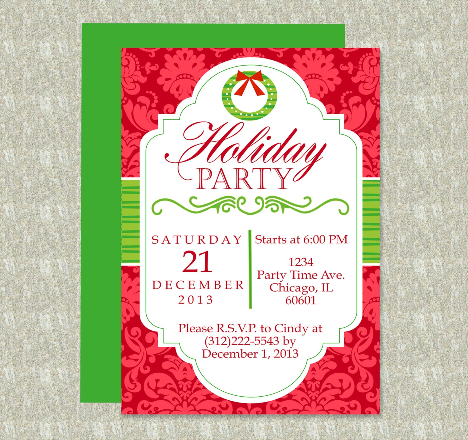 Holiday Party Invitation Editable Template Microsoft Word