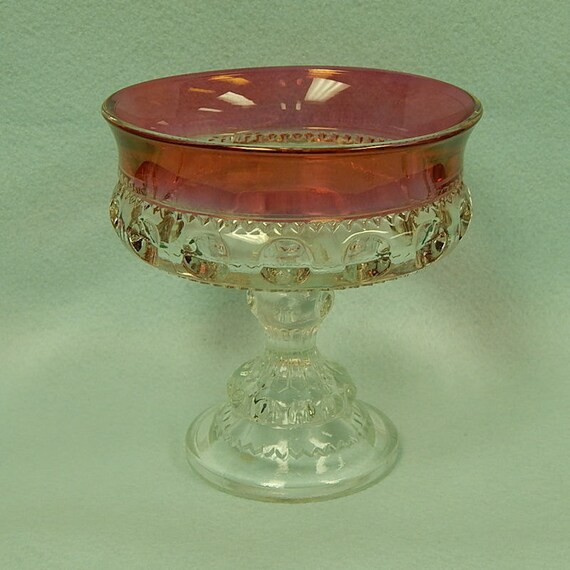 Ruby Flash Tiffin Kings Crown Thumbprint by ColonialCraftsAnnex