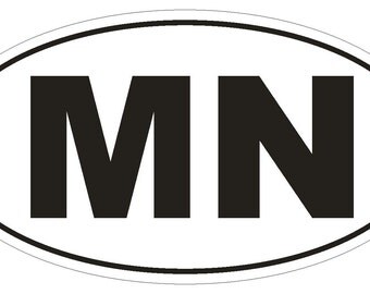 MN Minnesota Euro Oval Bumper Sticker or Helmet Sticker D469