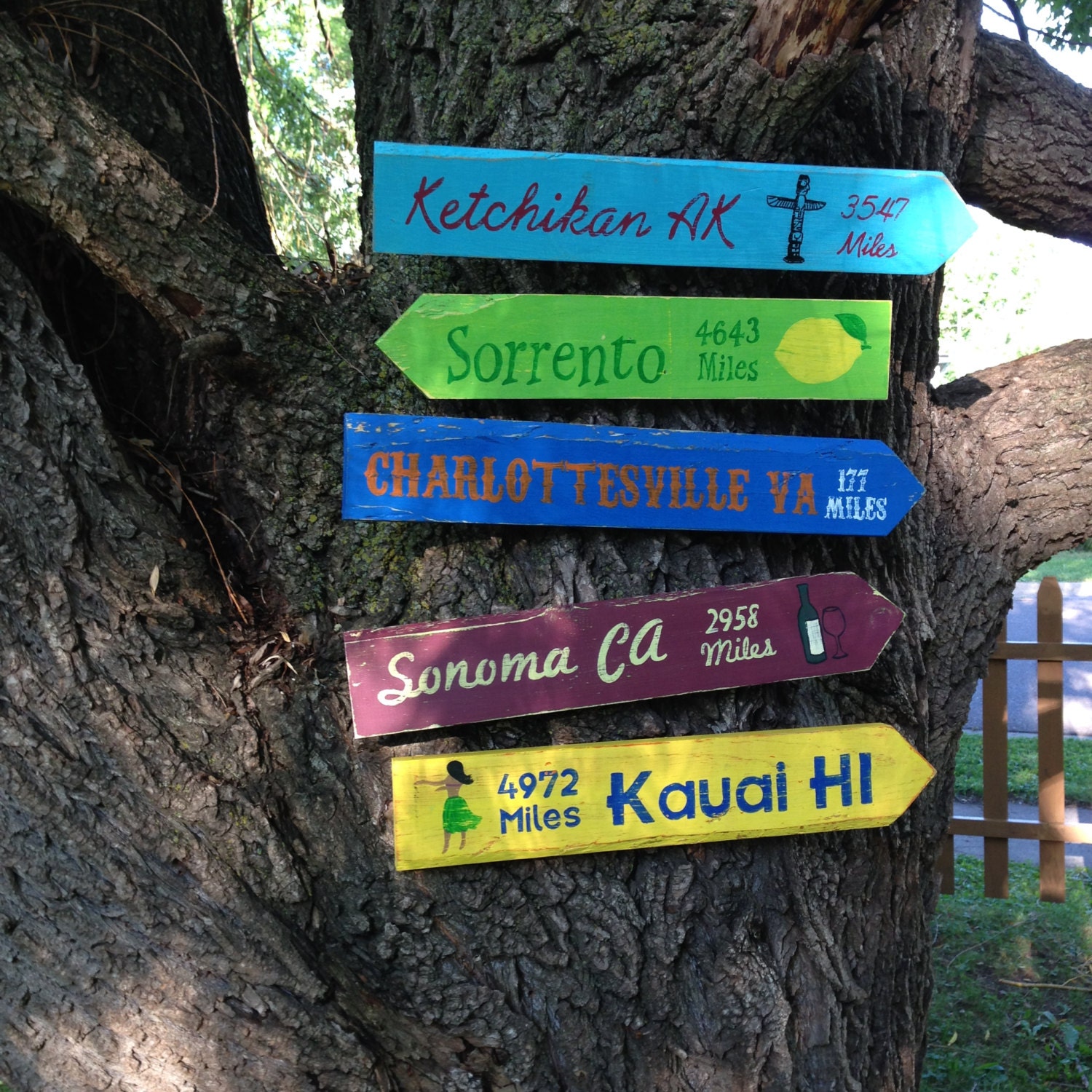 5 Pack Custom Wooden Directional Signs by CurioObscurio on Etsy