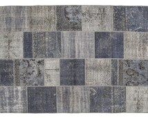 Popular items for gray patchwork rug on Etsy