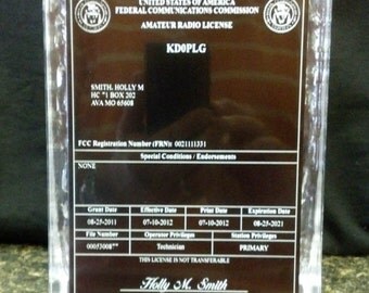 Amateur Radio License Plaque Pewter & Black