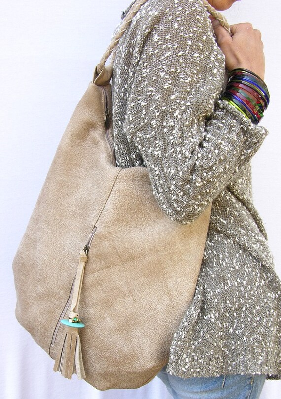 Large Leather Hobo Tote Bag | semashow.com