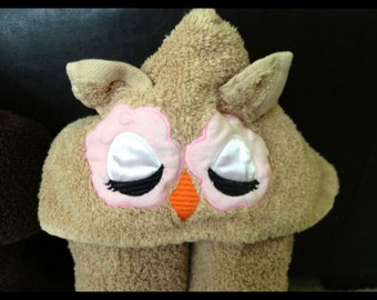 Popular items for owl hooded towel on Etsy