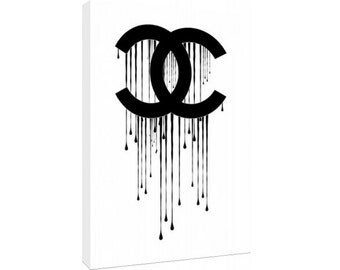Customizeable Dripping Double C Logo - Custom Fashion Art Print - Wall ...