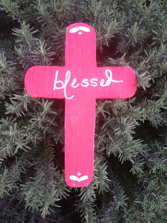 Items similar to Red Blessed cross on Etsy