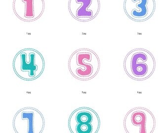 Miniature Felt Number Set, Instant Download Machine Embroidery Designs