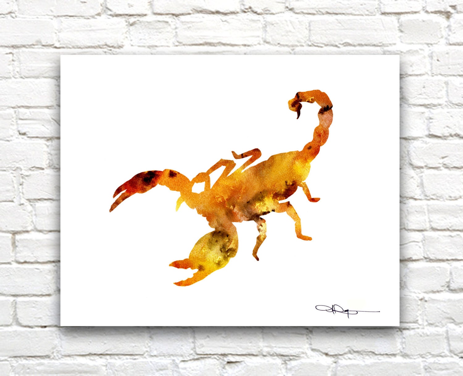 Scorpion Art Print Abstract Watercolor Painting Wall Decor