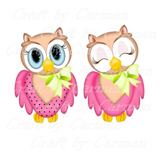Owls clip art cute owls clipart scrapbook graphic by CraftbyCarmen