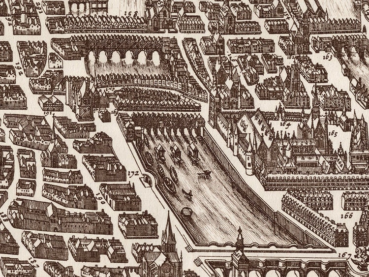 Paris map 17th century scanned version of an by InstantPrintable