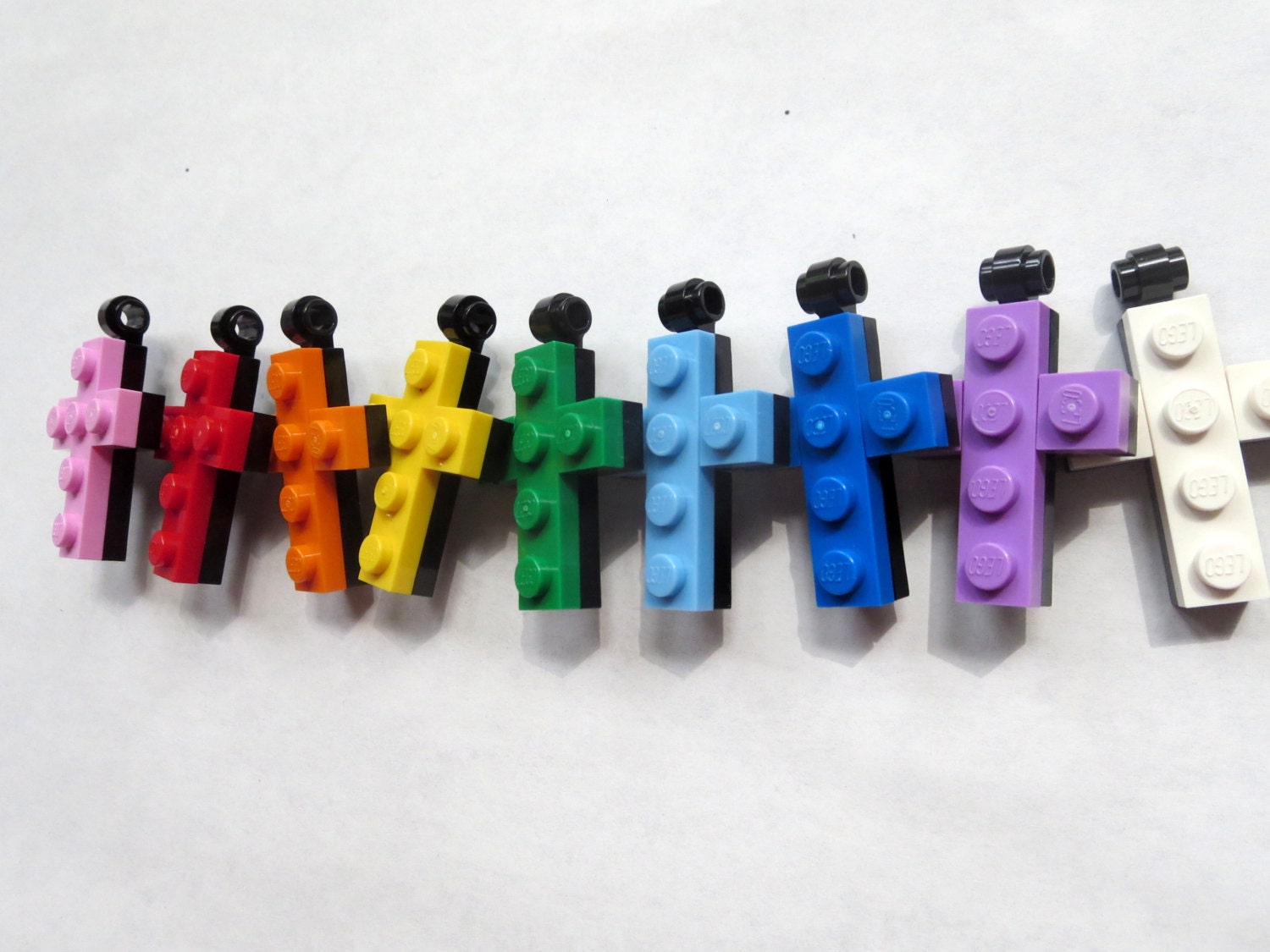 Lego Cross Necklace with Black Background by BricksAndBoys on Etsy