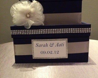 Blue, Silver & Bling Card Box