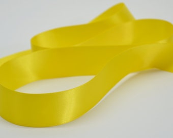 Items similar to Daffodil Yellow Ribbon, Double Faced Satin Ribbon ...
