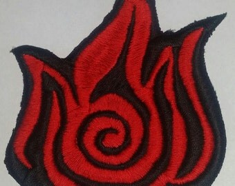 Flame cloth patch - Inspired by Avatar Fire Nation - Great for clothing ...