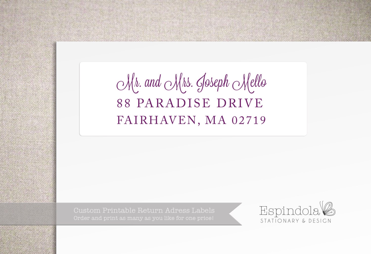 Formal Return Address Labels Customize and by EspindolaDesign