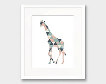 Popular items for geometric giraffe on Etsy
