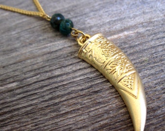 Gold tooth necklace | Etsy