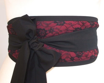 Black Obi Belt / Sash Oriental Japanese Geisha style by