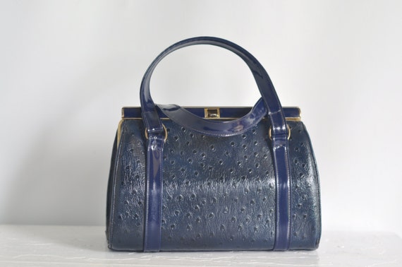 Vintage 50's Couture Leather handbag // rockabilly retro