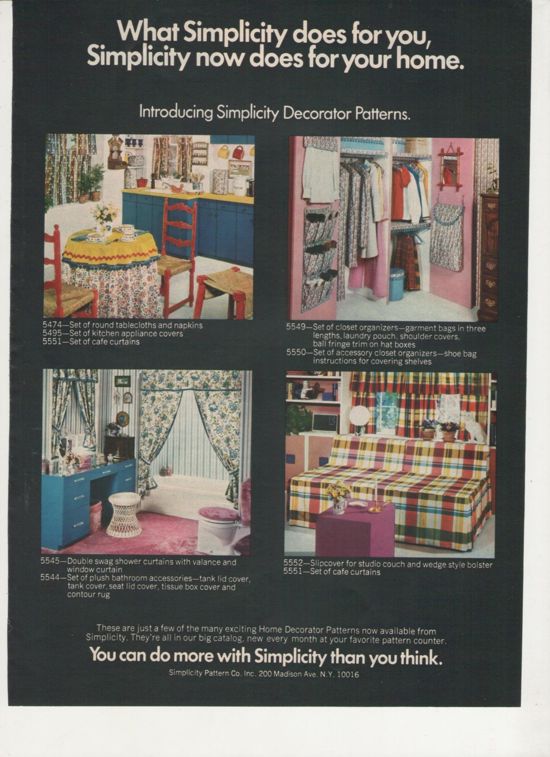 1973 Simplicty Decorator Patterns Advertisement 70s Home Furniture ...