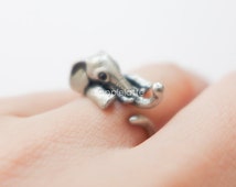 elephant trunk up ring, elephant ring, burnish ring, lucky ring size 5 ...