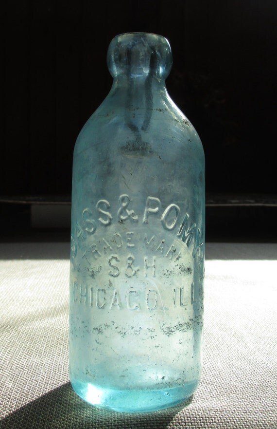 Antique 1800's Sass & Pomy Chicago BLOB TOP Bottle with