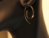 Rustic 14 karat gold filled Spiral Hoops by TwistedDesignsbyBeth