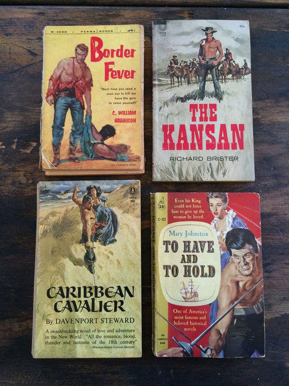 Vintage Pulp Fiction Shirtless Men Cover Art Lot Of 4 Sex
