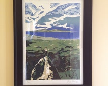 Unique reduction linocut related items | Etsy