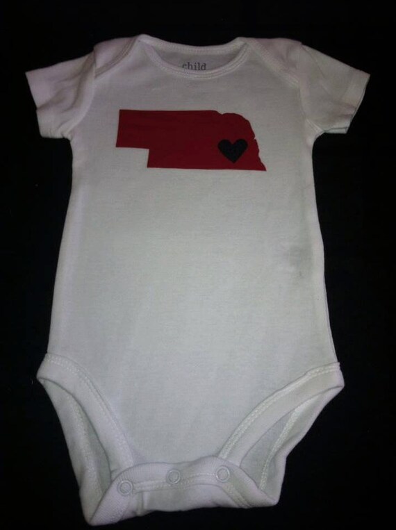 Nebraska State Outline Outfit for baby boy by PetiteBabyBoutique