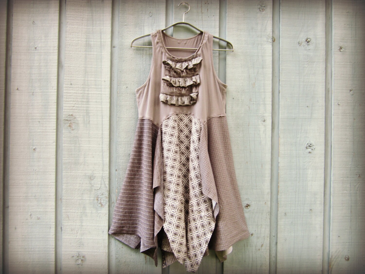 Med. Gray Urban Gypsy Tank Top Dress// Upcycled Bohemian