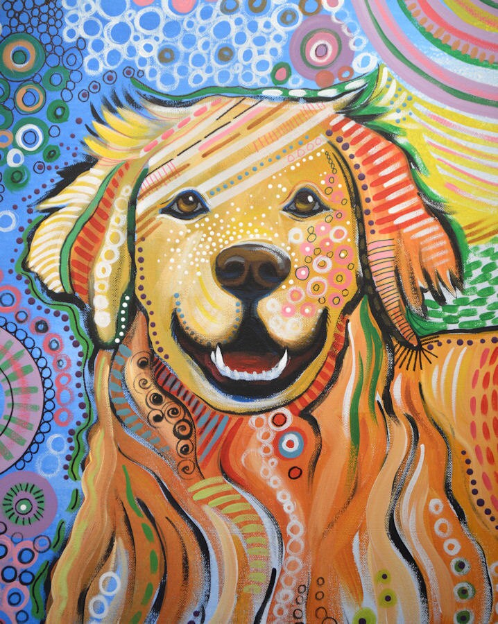 Dog art print ... Abstract Dog Art ... Max Golden Retriever