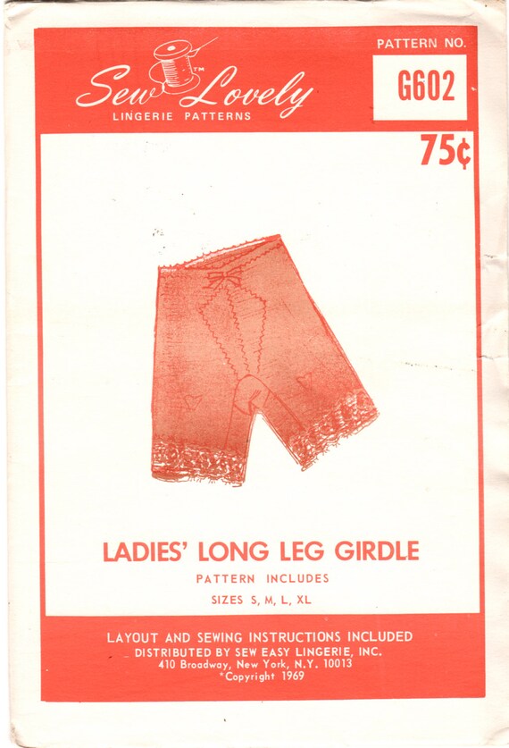 Sew Lovely G602 1960s Misses GIRDLE Pattern Long Leg Womens Vintage ...