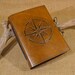 A5 Medium Leather Bound Journal Compass Rose by EarthworksJournals