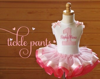 Perfect Princess Birthday Tutu Outfit Pink aqua by TicklePants