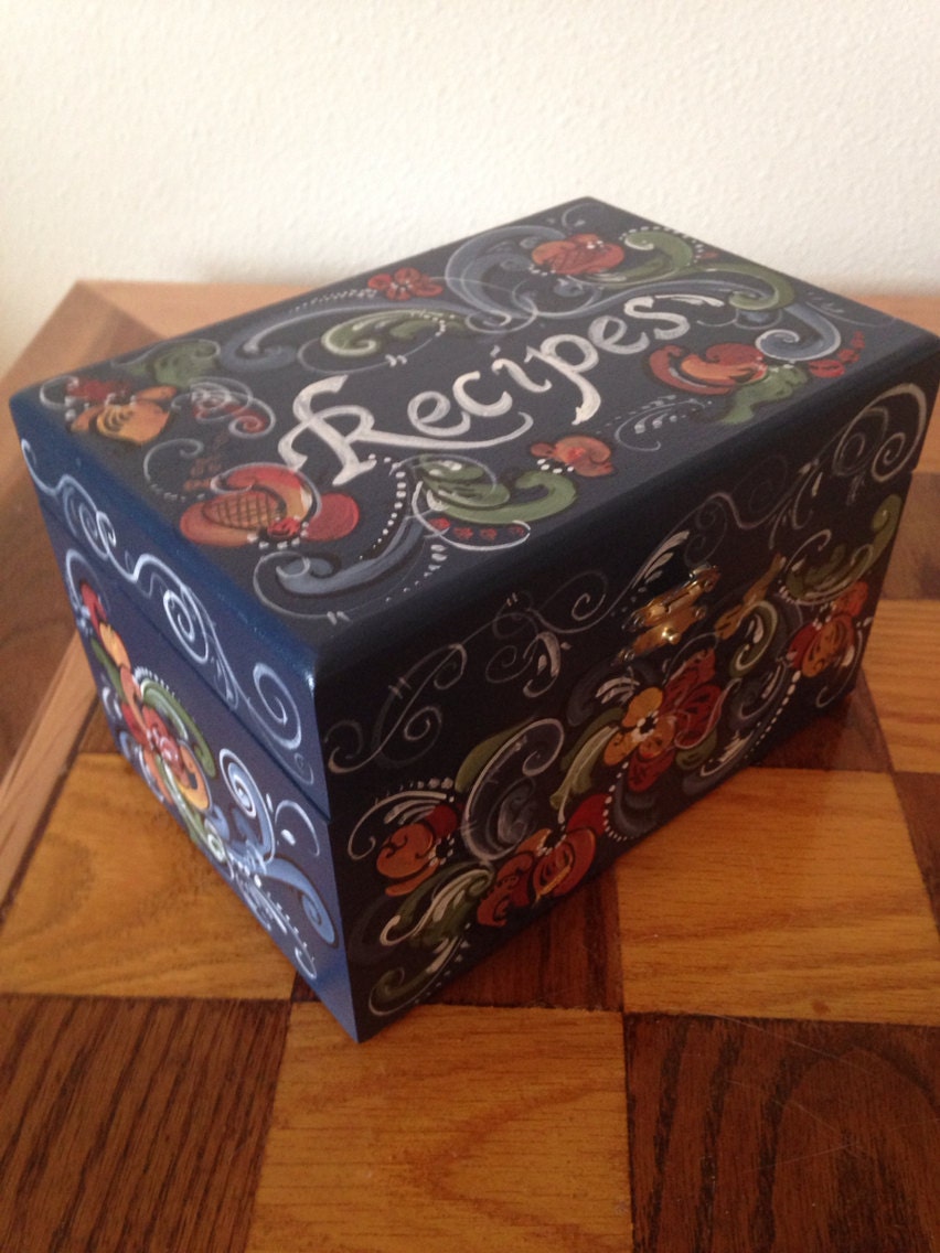 Norwegian Rosemaled Recipe Box
