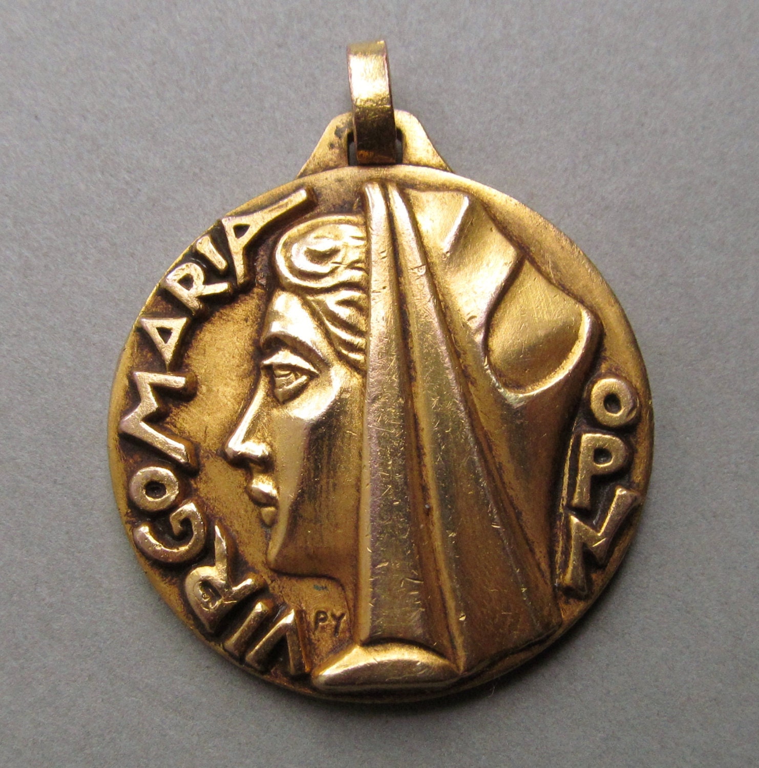 Antique French Virgin Mary Fernand Py Religious Medal French Catholic ...