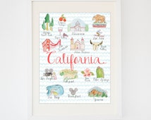 Popular items for california state art on Etsy