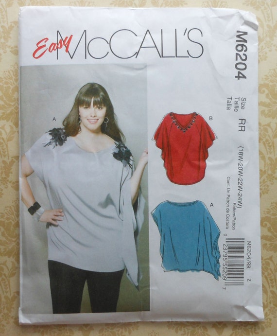 Plus Size Tunic Sewing Pattern UNCUT McCalls M6204 Sizes