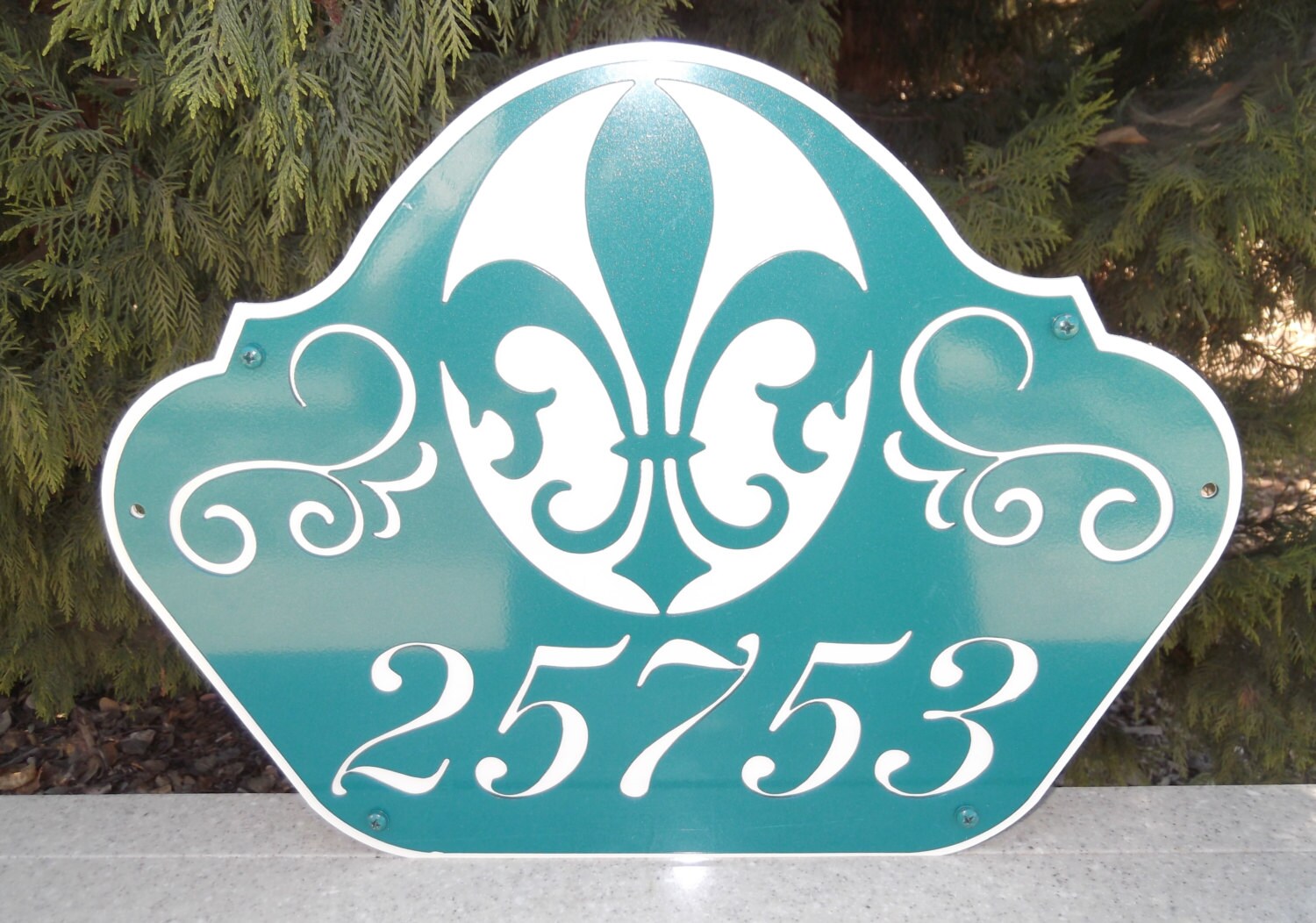 Fleur de lis Address sign Fleur de lys Metal Art House