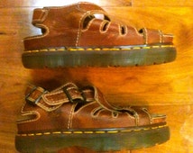 vintage brown leather doc marten sandals