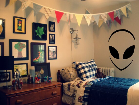 Items similar to Alien Sticker Kids Room Decor Boys Room Decor Wall ...