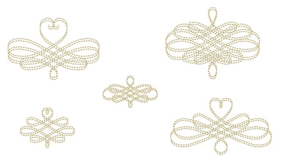 Wedding calligraphy curls vintage swirl ornament damask