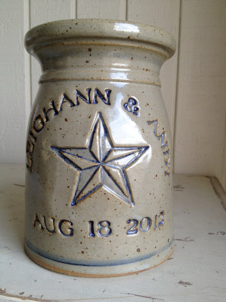 Personalized Stoneware Marriage Crock Fall by zotterthepotter