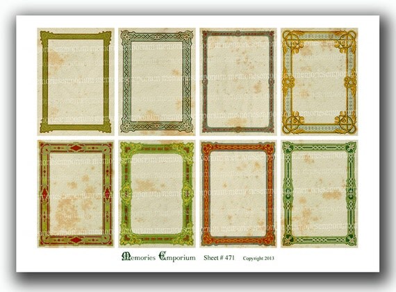 Victorian Frame Borders Antique Business Cards Vintage Shabby