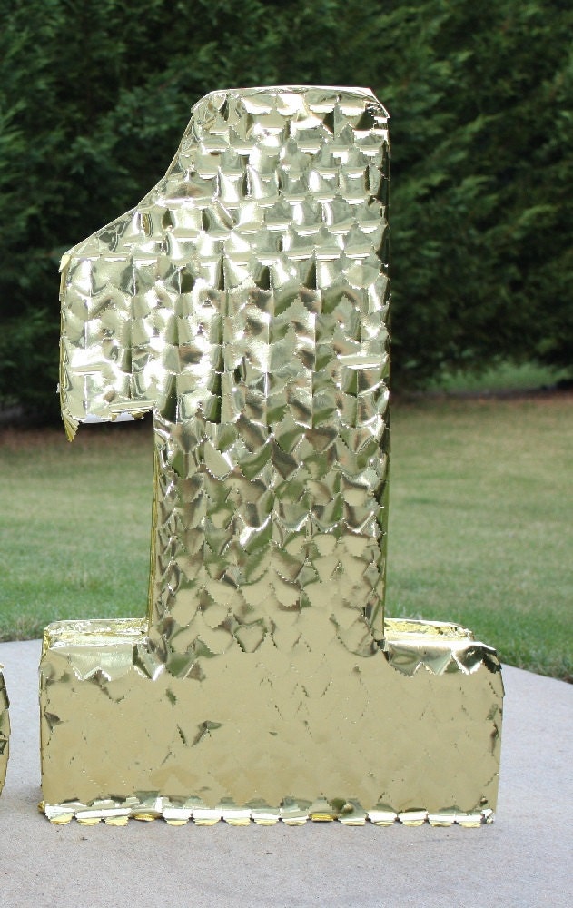 Gold Number Pinata. Custom Pinata. Large Number Pinata