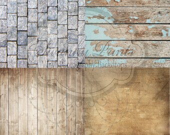SAMPLE PACK / FOUR 12 x 12 Variety Wood Floordrops by SwankyPrints