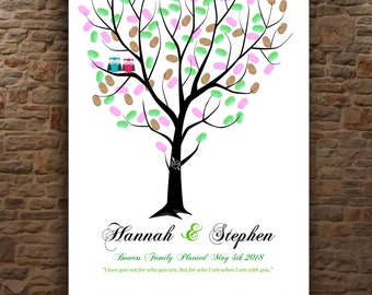 Digital WEDDING TREE GUESTbook printable spring by SugarVineArt