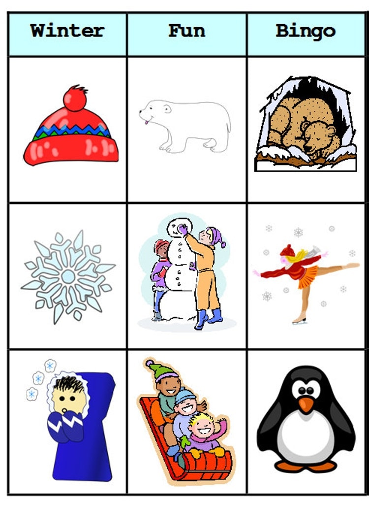 Printable Winter Bingo 54 Bingo Cards Download this by bigdandme